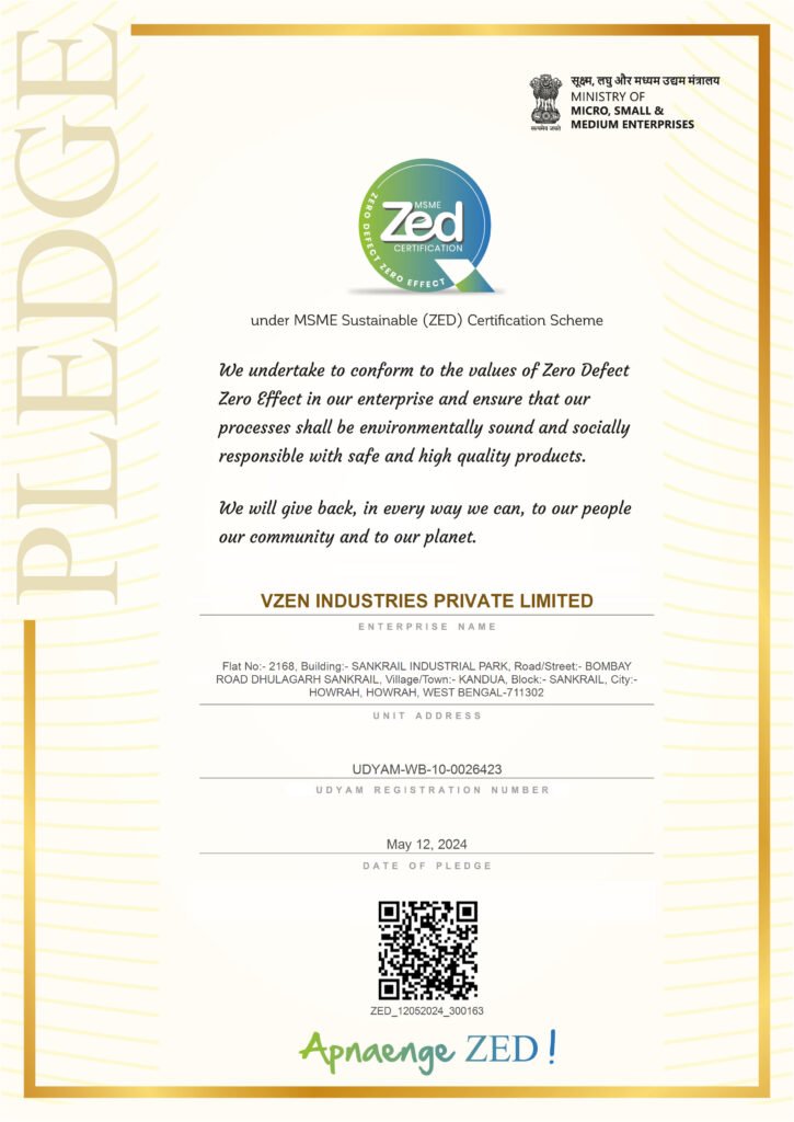 Vzen Industries Pvt Ltd Certifications and Honors